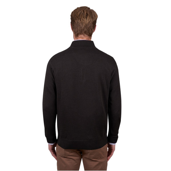 Thomas Cook Mens 1/4 Zip Jumper | Daniel | Dark Brown - Hiscocks