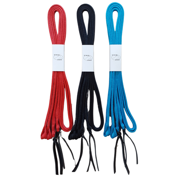 Nungar Knots Flat 3m Reins | Stainless Steel Clips | Assorted Colours - Hiscocks