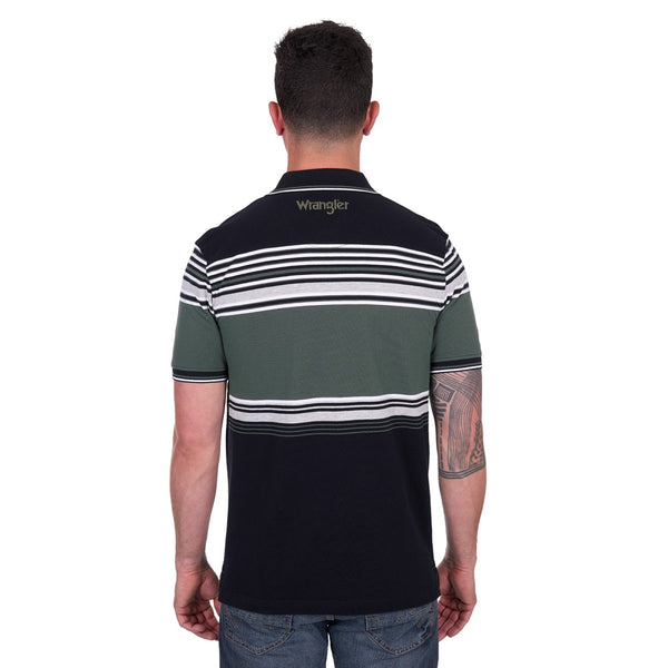 Wrangler Mens Polo | Chris | Black / Cypress - Hiscocks